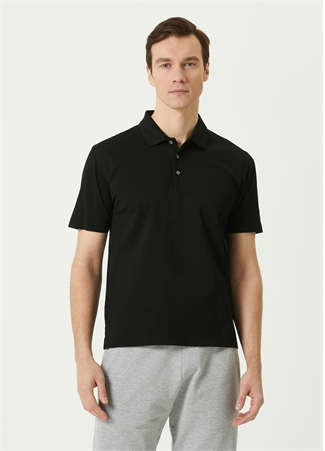 Canali Erkek Siyah Polo Yaka T-shirt 58 IT Canali Erkek Siyah Polo Yaka T-shirt 58 IT