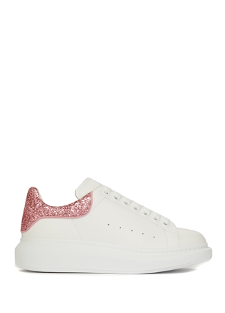 Alexander McQueen Kadın Oversize Beyaz Pembe Logolu Deri Sneaker 36 EU Alexander McQueen Kadın Oversize Beyaz Pembe Logolu Deri Sneaker 36 EU