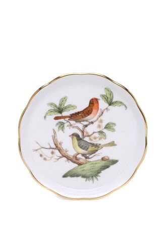 Herend Kuş Baskılı Porselen Bardak Altlığı Çok Renkli