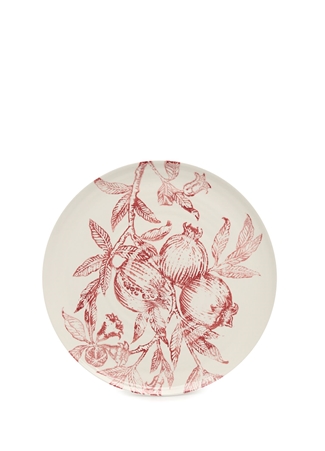 Luxuria Kırmızı Beyaz Nar Desenli Porselen Servis Tabağı Luxuria Kırmızı Beyaz Nar Desenli Porselen Servis Tabağı