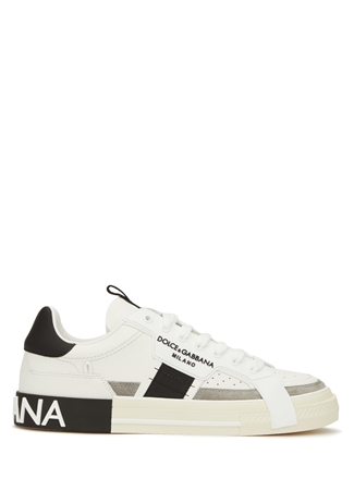 Dolce&Gabbana Erkek Beyaz Logolu Deri Sneaker 44 EU Dolce&Gabbana Erkek Beyaz Logolu Deri Sneaker 44 EU