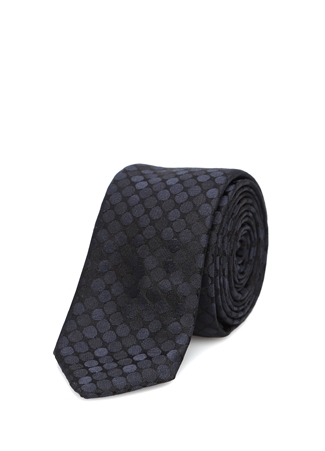 Pal Zileri Erkek Lacivert Geometrik Desenli İpek Kravat EU