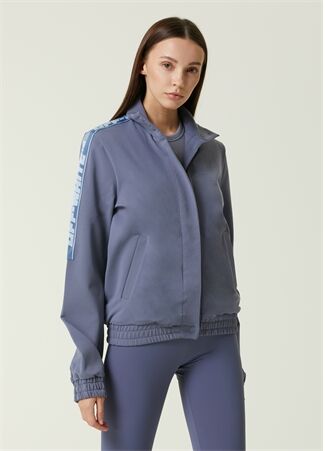 Off-White Kadın Gri Dik Yaka Logo Bantlı Ceket XS EU