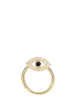 Collection-Pimiento Kadın Pırlantalı Göz Detaylı Altın Rengi Küpe EU