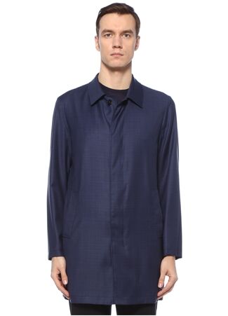 Pal Zileri Erkek Lacivert Yün Pardösü 48 IT