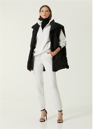 Academia Kadın Beyaz Dar Paça Triko Pantolon S