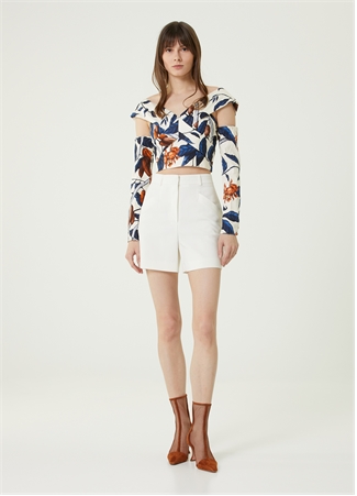 Johanna Ortiz Kadın V Yaka Çiçekli Kesim Detaylı Crop Bluz Mavi 6 US Johanna Ortiz Kadın V Yaka Çiçekli Kesim Detaylı Crop Bluz Mavi 6 US