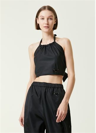 Prada Kadın Siyah Sırtı Açık Crop Bluz 38 IT Prada Kadın Siyah Sırtı Açık Crop Bluz 38 IT