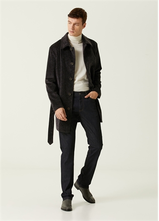 Canali Erkek Lacivert Kontrast Dikişli Yün Jean Pantolon Mavi 58 IT Canali Erkek Lacivert Kontrast Dikişli Yün Jean Pantolon Mavi 58 IT