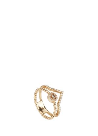 Collection-Ruel Design Kadın Pırlantalı Altın Rengi Yüzük EU Collection-Ruel Design Kadın Pırlantalı Altın Rengi Yüzük EU