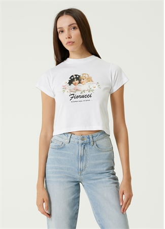 FIORUCCI Kadın Angels Beyaz Baskılı T-shirt S EU FIORUCCI Kadın Angels Beyaz Baskılı T-shirt S EU