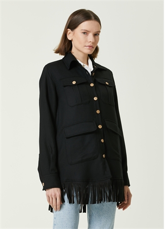 Faraway Kadın Siyah Logo Düğmeli Püsküllü Yün Ceket 34 EU Faraway Kadın Siyah Logo Düğmeli Püsküllü Yün Ceket 34 EU