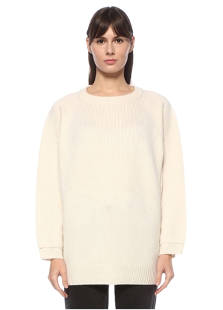 Arch4 Kadın Beyaz Bisiklet Yaka Kaşmir Kazak S EU