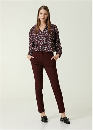 Beymen Club Kadın Bordo Dar Paça Pantolon 42 EU