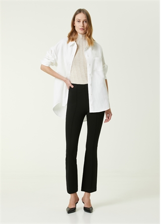 Anine Bing Kadın Mathilda Siyah Crop Flare Pantolon 34 IT Anine Bing Kadın Mathilda Siyah Crop Flare Pantolon 34 IT