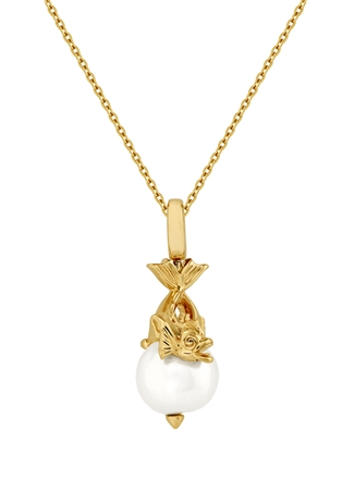 Collection-Stephen Webster Kadın Balık Formlu İncili Altın Rengi Kolye EU