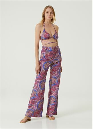 Alexis Kadın Salima Şal Desenli Bol Paça Pantolon S EU
