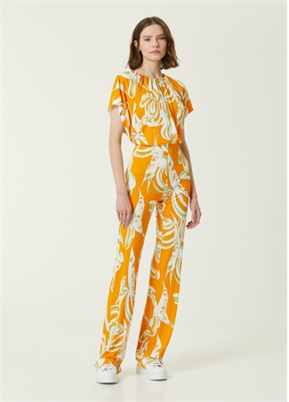Emilio Pucci Kadın Turuncu Desenli Boru Paça Pantolon 42 IT Emilio Pucci Kadın Turuncu Desenli Boru Paça Pantolon 42 IT