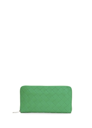 Bottega Veneta Erkek Yeşil Örgü Dokulu Deri Cüzdan Eu