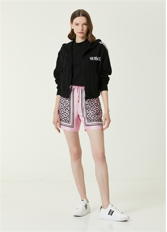 Versace Kadın Pembe Logo Motifli İpek Şort 38 IT Versace Kadın Pembe Logo Motifli İpek Şort 38 IT
