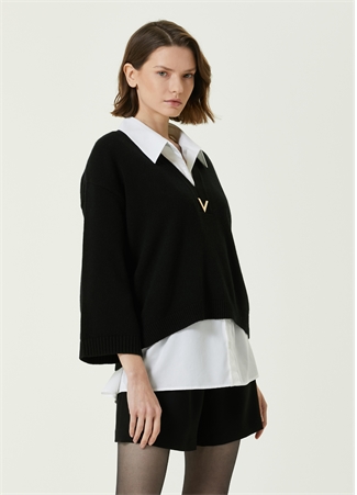 Valentino Kadın VGold Siyah Kaşmir Kazak S EU