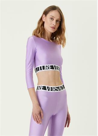 Versace Jeans Couture Kadın Lila Logo Bantlı Crop Bluz Mor 42 IT Versace Jeans Couture Kadın Lila Logo Bantlı Crop Bluz Mor 42 IT