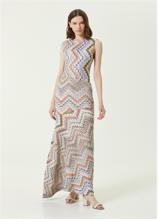 Missoni Kadın Zikzak Desenli Kolsuz Maksi Yün Elbise 42 IT Missoni Kadın Zikzak Desenli Kolsuz Maksi Yün Elbise 42 IT