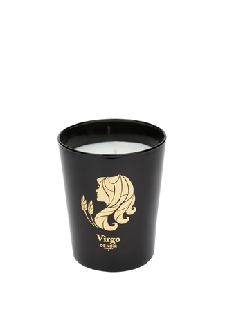 De Noir Concept Siyah Başak Burcu Desenli Mum