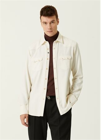 Lardini Erkek Ekru Çift Cepli Gömlek Beyaz 40 IT Lardini Erkek Ekru Çift Cepli Gömlek Beyaz 40 IT