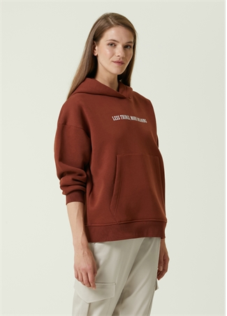 Beymen Club Kadın Kahverengi Kapüşonlu Yazı Baskılı Sweatshirt S Beymen Club Kadın Kahverengi Kapüşonlu Yazı Baskılı Sweatshirt S
