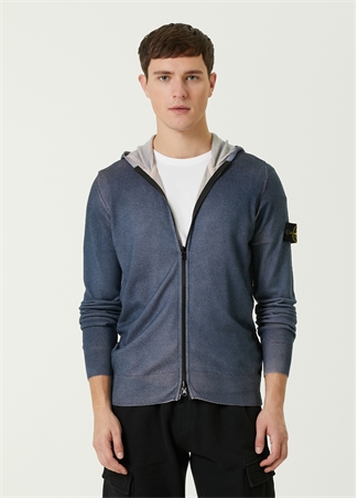 Stone Island Erkek Lacivert Kapüşonlu Yün Triko Hırka M EU Stone Island Erkek Lacivert Kapüşonlu Yün Triko Hırka M EU