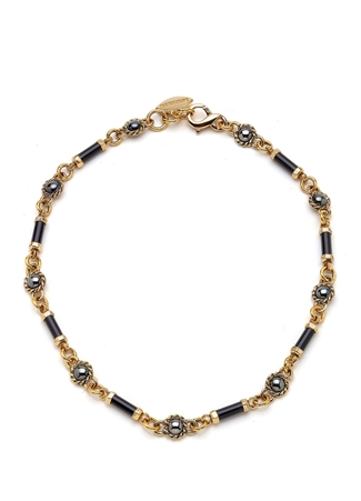 Mon Reve Kadın Jam Boncuklu Altın Rengi Kaplama Kolye Siyah EU Mon Reve Kadın Jam Boncuklu Altın Rengi Kaplama Kolye Siyah EU