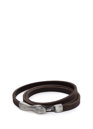 Emre Osmanlar Kadın Serpent Kahverengi Deri Bileklik Gri EU