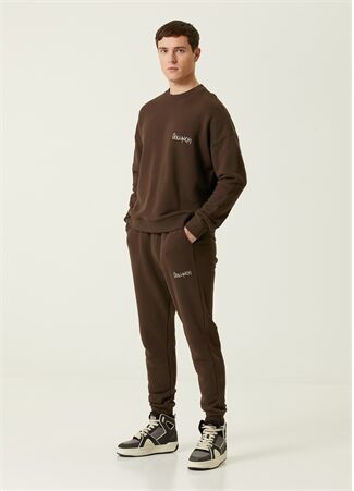 Qollanchi Erkek Kahverengi Beli Kordonlu Jogger Eşofman Altı S EU