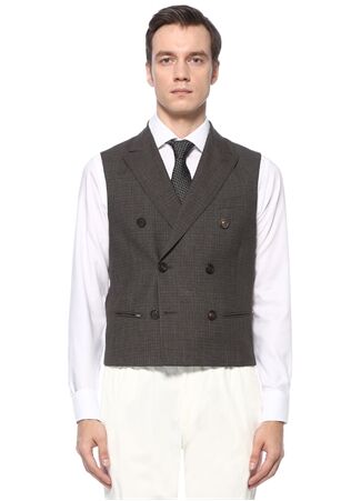 Pal Zileri Erkek Gri Kelebek Yaka Yün Yelek 52 IT