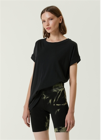 Allsaints Kadın Imogen Boy Siyah Kayık Yaka T-shirt XS/S EU Allsaints Kadın Imogen Boy Siyah Kayık Yaka T-shirt XS/S EU