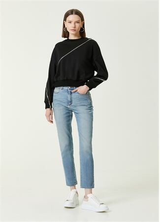 Alexander McQueen Kadın Slim Fit Mavi Jean Pantolon 25 US