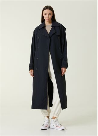 Camilla and Marc Kadın Lacivert Kemerli Kruvaze Pardösü XS/S EU