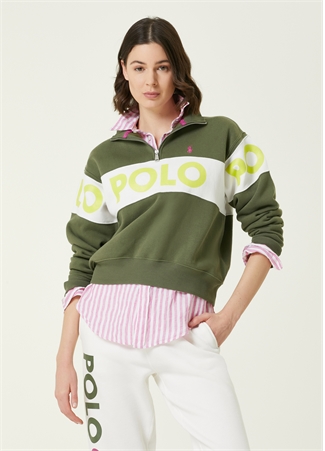 Polo Ralph Lauren Kadın Koyu Yeşil Beyaz Dik Yaka Logolu Sweatshirt Xs Eu Polo Ralph Lauren Kadın Koyu Yeşil Beyaz Dik Yaka Logolu Sweatshirt Xs Eu