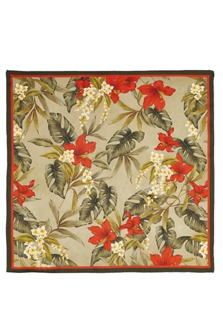 Beymen Club Kadın Haki Hawaii Desenli 50x50 cm İpek Eşarp EU Beymen Club Kadın Haki Hawaii Desenli 50x50 cm İpek Eşarp EU
