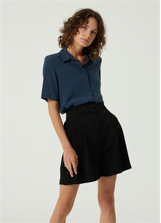Beymen Club Kadın Lacivert Polo Yaka İpek Gömlek S EU Beymen Club Kadın Lacivert Polo Yaka İpek Gömlek S EU