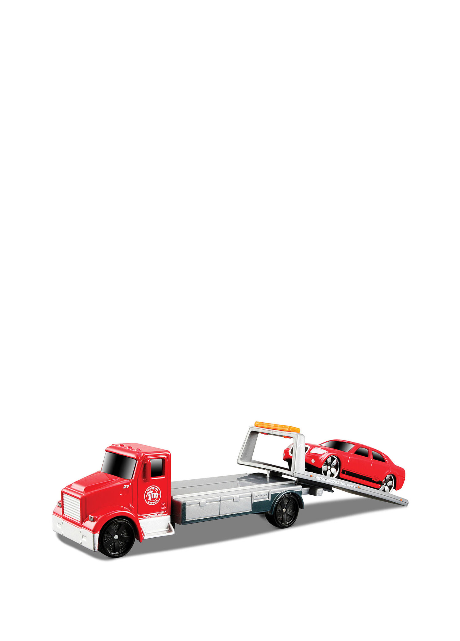 Maisto - RV770 Fresh Metal FMR Flatbed ve Taşıyıcı Tır - Kırmızı