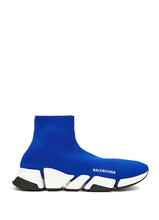 Balenciaga Erkek Speed Mavi Logolu Çorap Formlu Sneaker 42 EU Balenciaga Erkek Speed Mavi Logolu Çorap Formlu Sneaker 42 EU