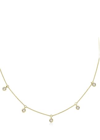 Collection-Pimiento Kadın Pırlanta Detaylı Altın Rengi Kolye EU