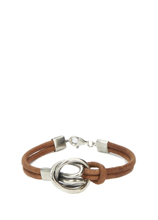 Semra Ecer Erkek Düğüm Kahverengi Gümüş Rengi Bileklik EU Semra Ecer Erkek Düğüm Kahverengi Gümüş Rengi Bileklik EU