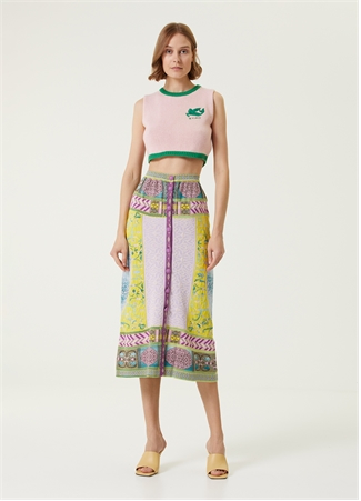 Etro Kadın Yüksek Bel Desenli Midi Triko Etek Mor 42 IT Etro Kadın Yüksek Bel Desenli Midi Triko Etek Mor 42 IT