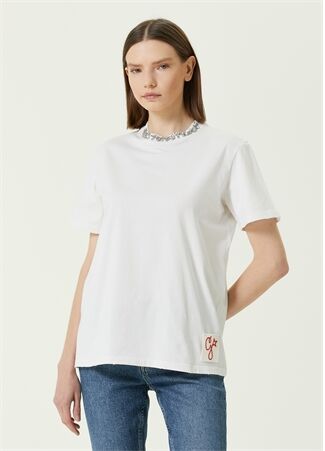 Golden Goose Kadın Beyaz Yakası İşleme Detaylı T-shirt L EU Golden Goose Kadın Beyaz Yakası İşleme Detaylı T-shirt L EU