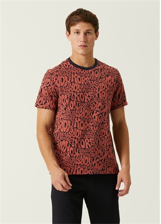 Michael Kors Erkek Kiremit Siyah Logo Desenli T-shirt Kırmızı S EU Michael Kors Erkek Kiremit Siyah Logo Desenli T-shirt Kırmızı S EU