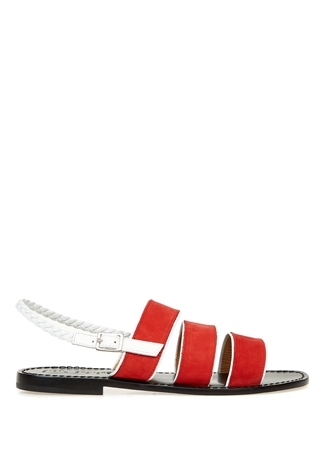 Capri Positano Sandals Kadın Kırmızı Beyaz Bantlı Deri Sandalet 36 EU Capri Positano Sandals Kadın Kırmızı Beyaz Bantlı Deri Sandalet 36 EU