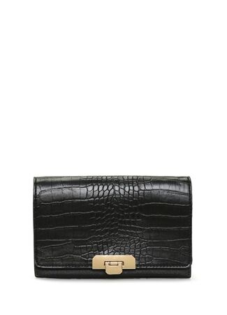 Beymen Kadın Siyah Krokodil Dokulu Omuz Çantası EU